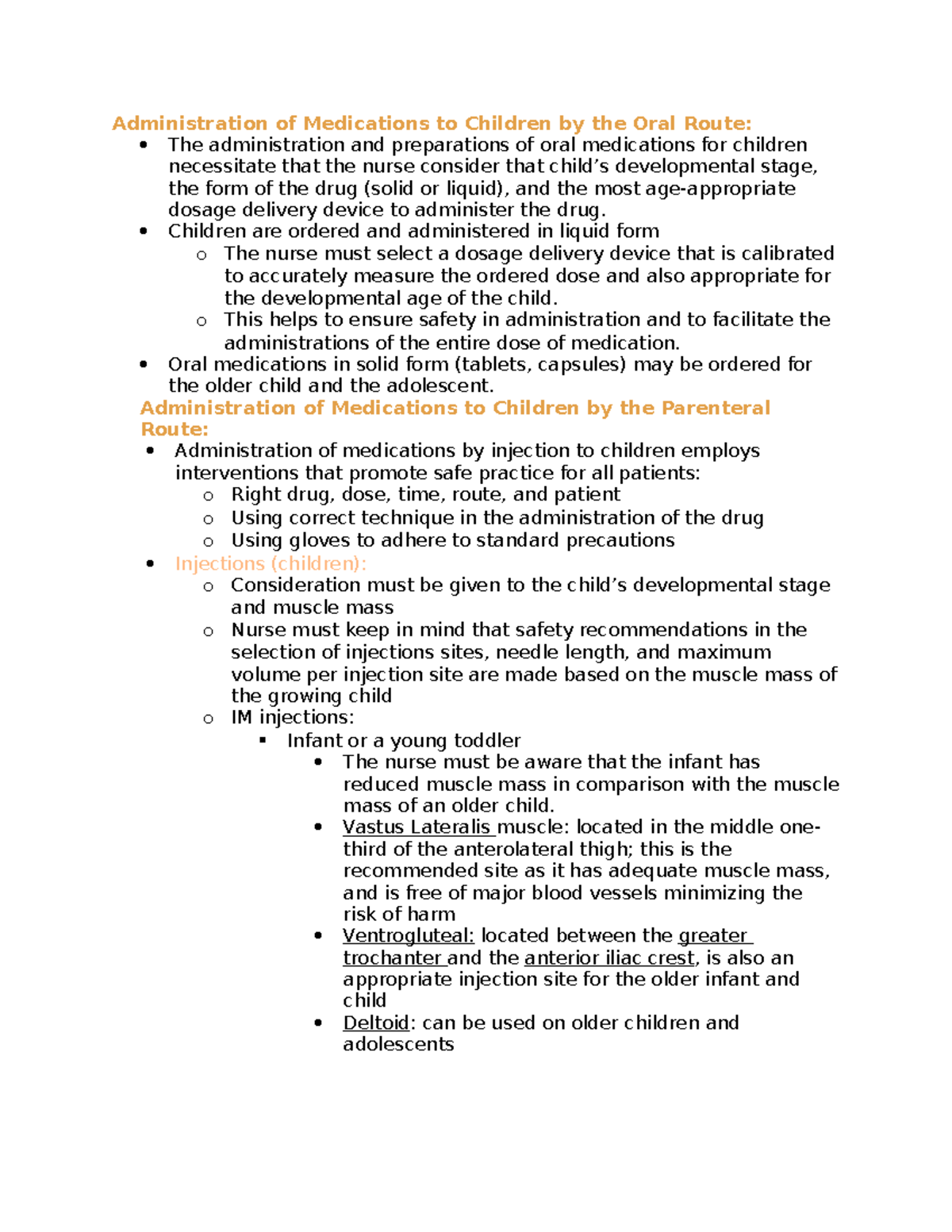 Considerations for the Pediatric Population - Administration of ...
