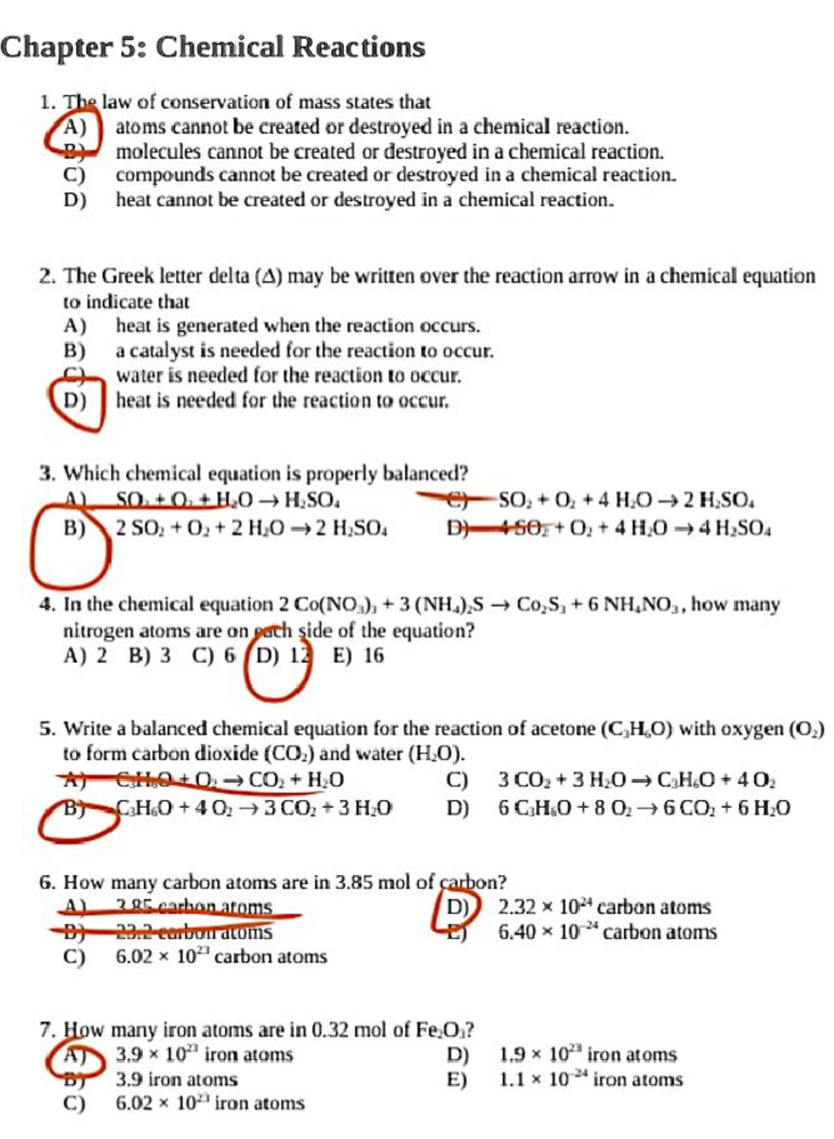 Chapter 5: Chemical Reactions - Chapter 5: Chemical Reactions 1. The ...