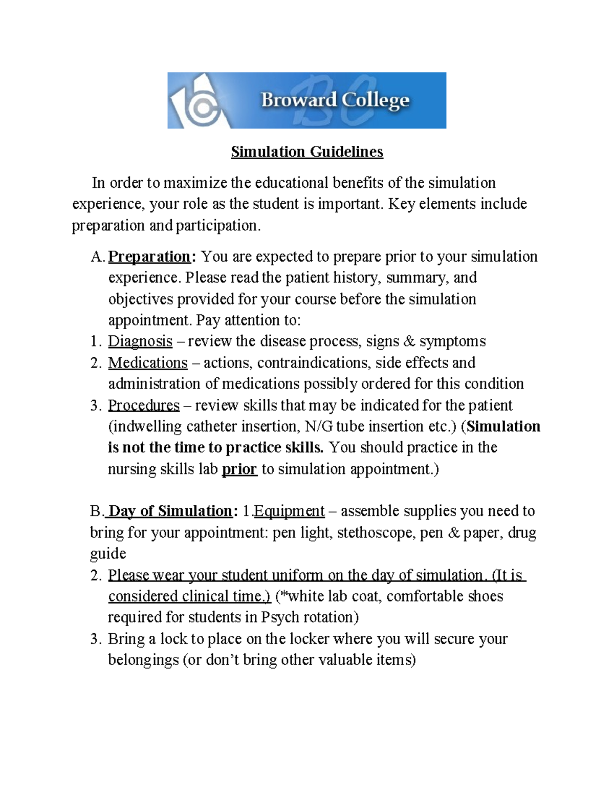 Simulation Guidelines - Key elements include preparation and ...