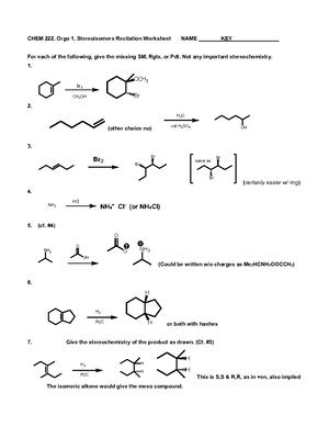 CHEM 222 rec 5 IR F23 - Recitation file - CHEM 222, Orgo 1, Infrared ...
