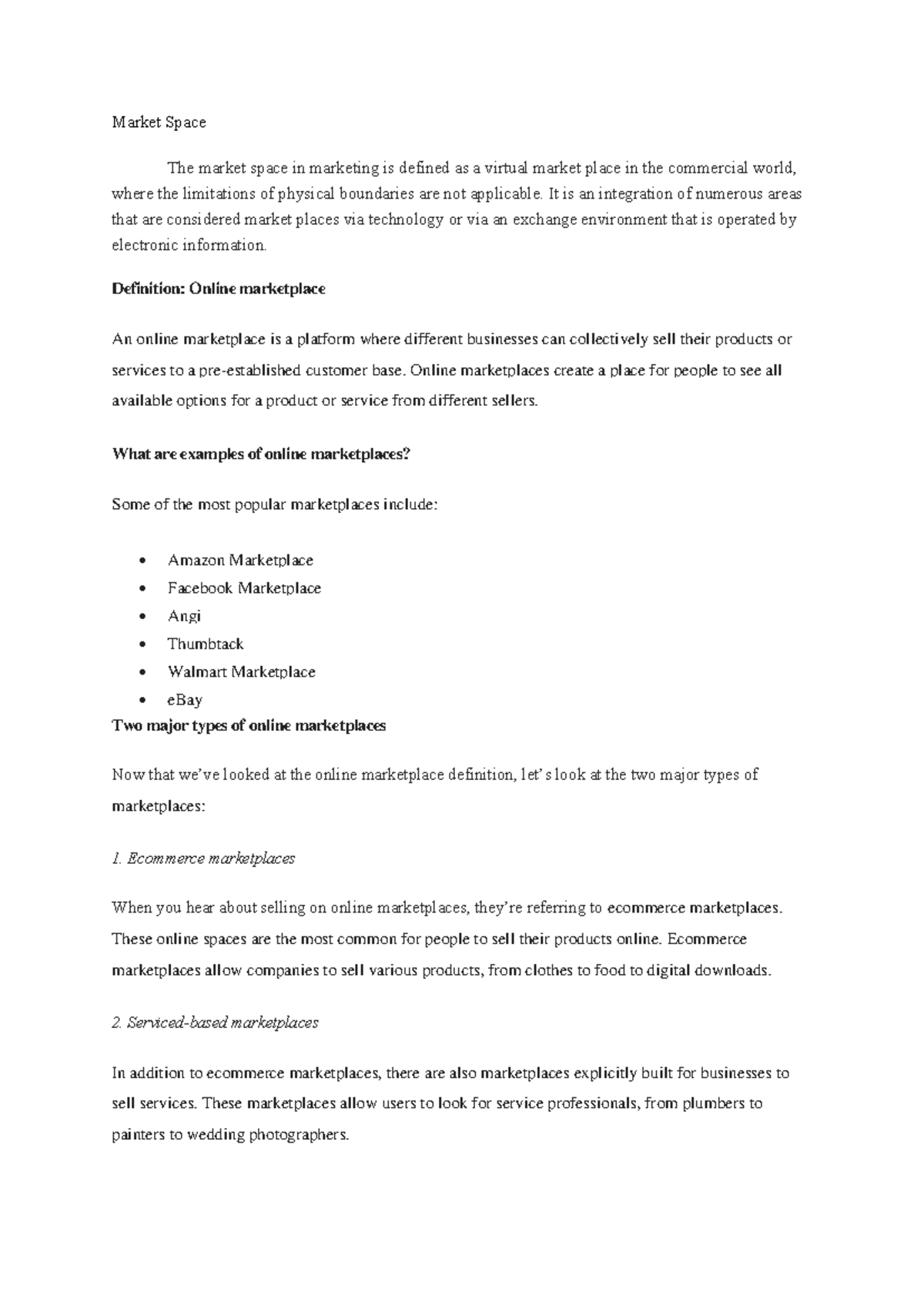 DIG MARK - dig marketing - Market Space The market space in marketing ...
