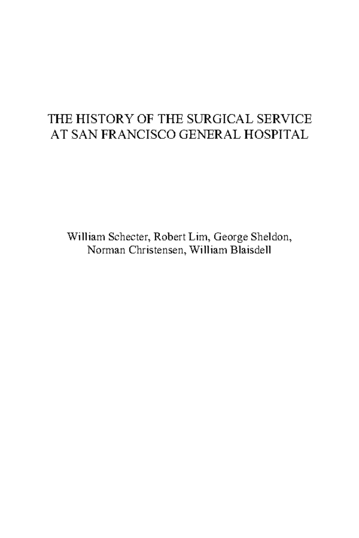 15. The History of the Surgical Service at San Francisco General ...