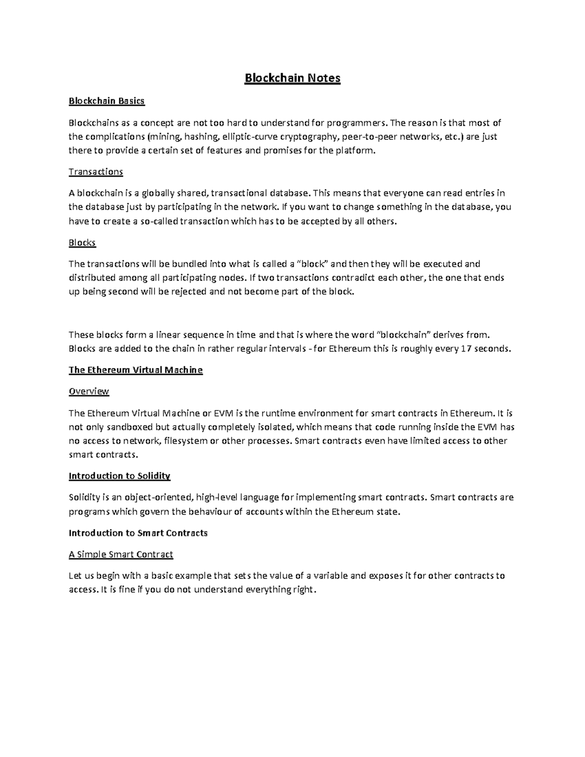 Blockchain Notes Lecture Note Blockchain Notes Blockchain Basics Blockchains As A Concept
