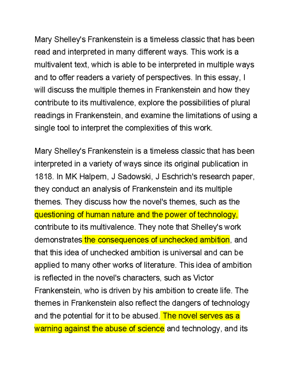 Multivalent frankenstein - Mary Shelley's Frankenstein is a timeless ...