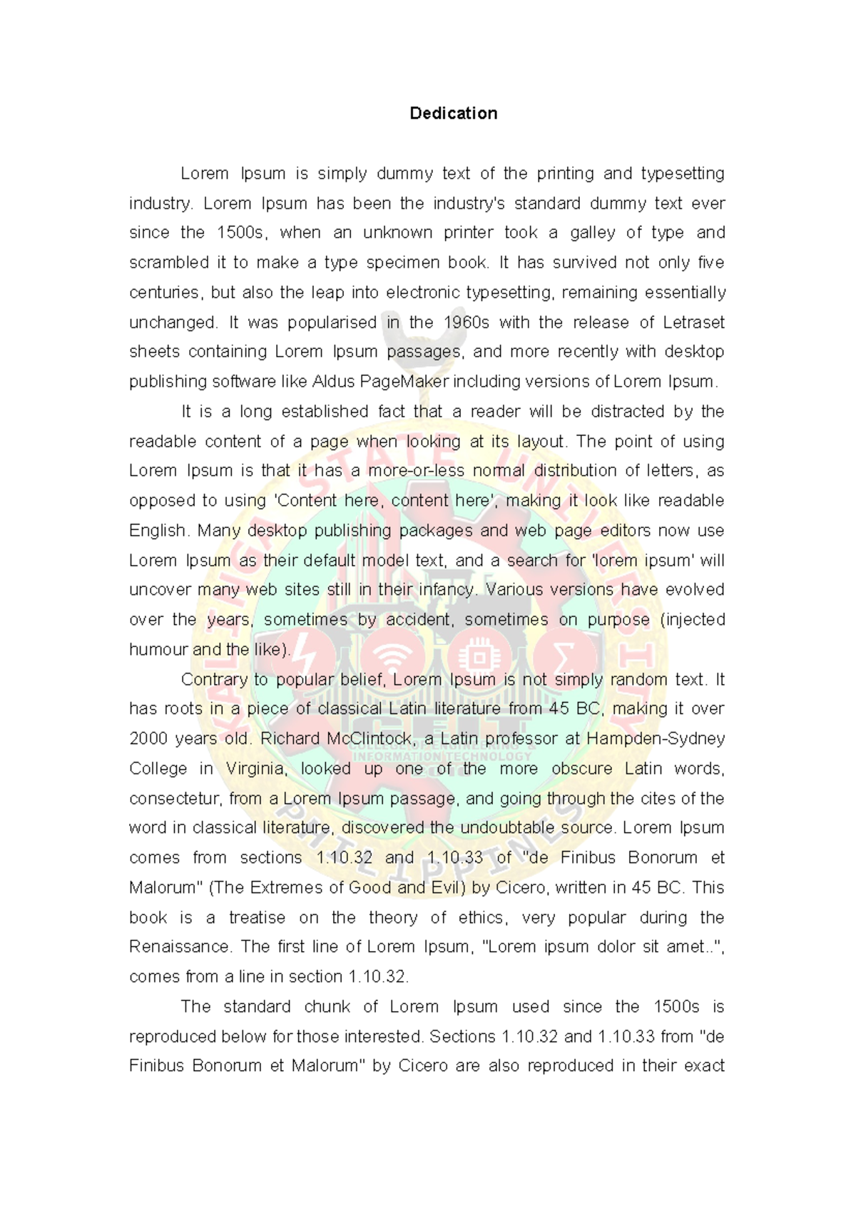 4 Dedication - PROGRAM - Dedication Lorem Ipsum is simply dummy text of the printing and ...