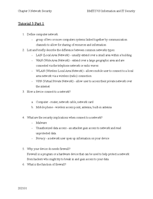 Tutorial Four Part Two Information and IT Security - Chapter 4 Secure Web Use BMIT2703 ...