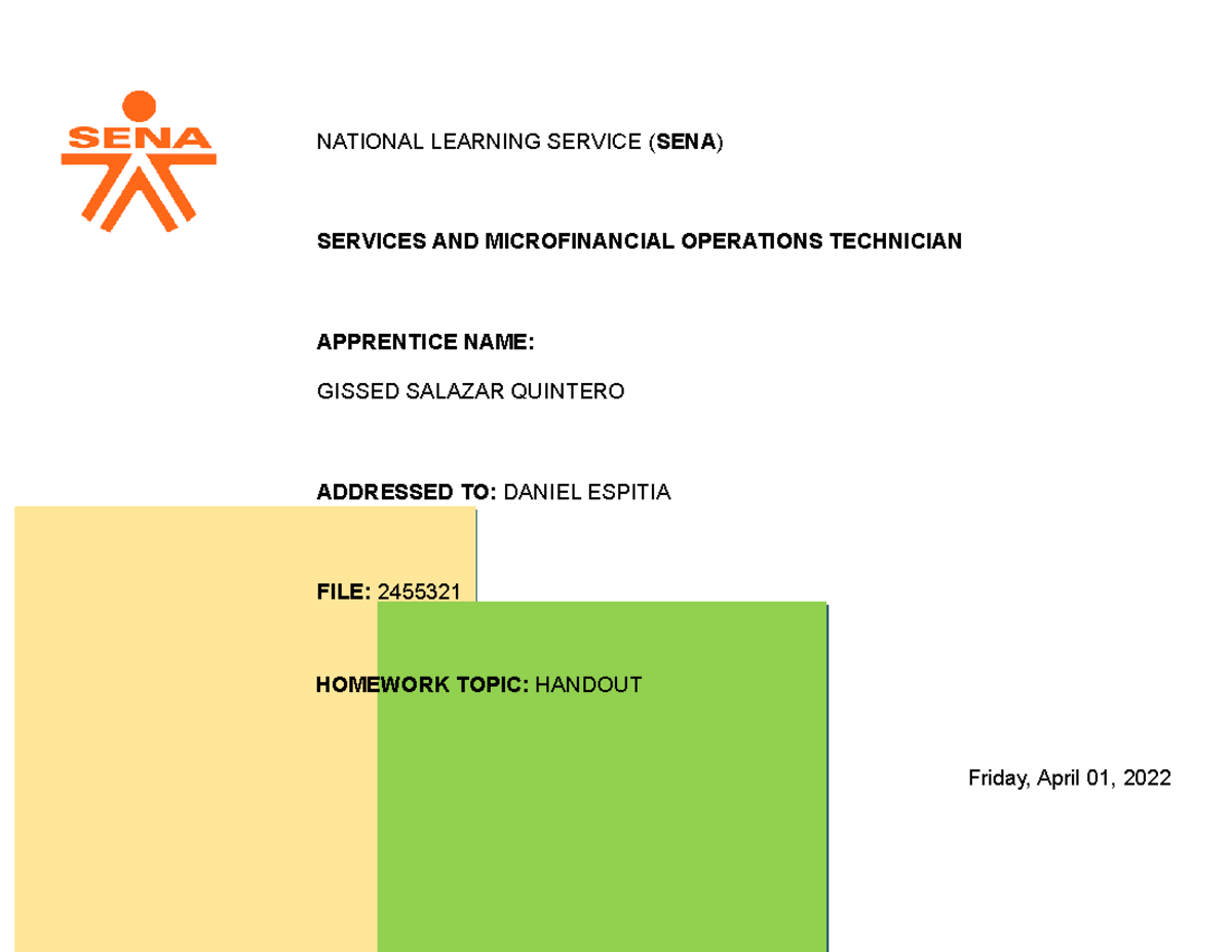 Folleto Daniel Espitia - NATIONAL LEARNING SERVICE ( SENA ) SERVICES ...