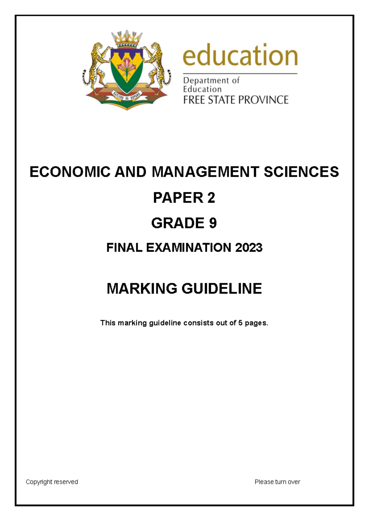 3. EMS Grade 9 P2 Nov 2023 MG Final - ECONOMIC AND MANAGEMENT SCIENCES ...