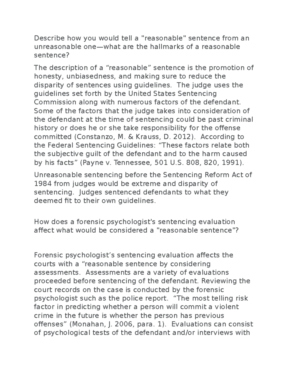 Psy 205 week 5 discussion - Describe how you would tell a "reasonable ...