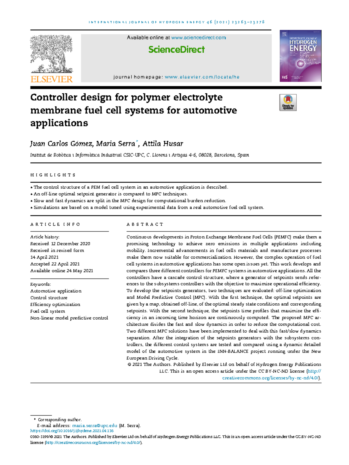 1-s2 - PLC - Controller design for polymer electrolyte membrane fuel ...