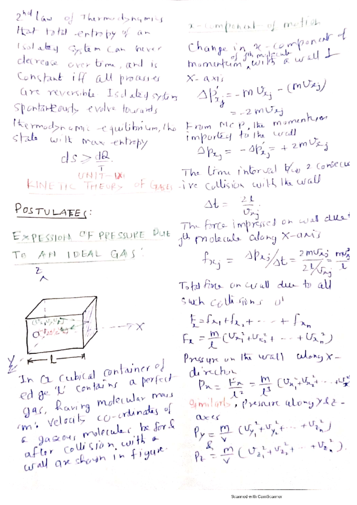 Kinetic theory of gases - physics class 12 - Studocu
