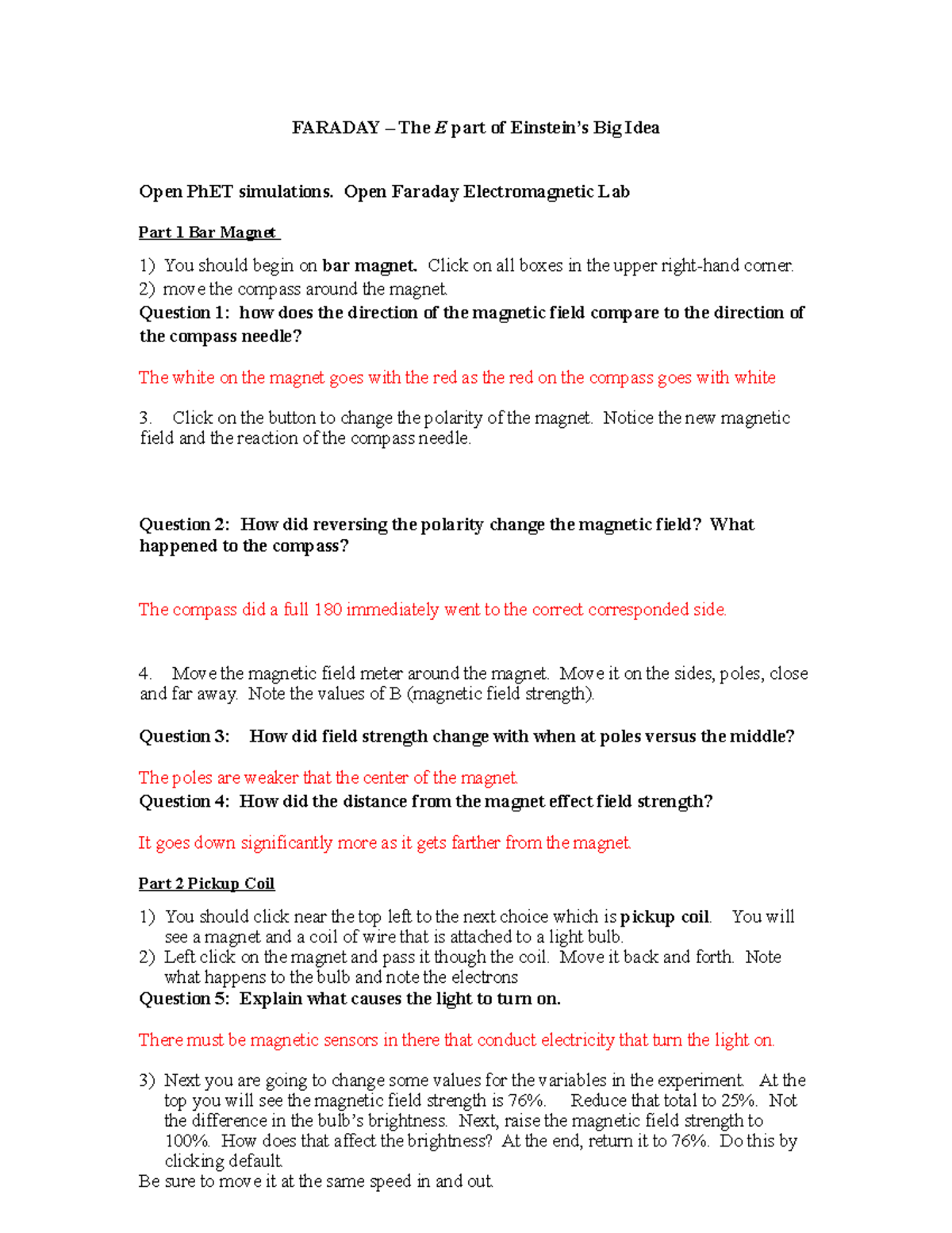 PHY-290 - Physics II Coursework LAB Material and Solutions - FARADAY ...