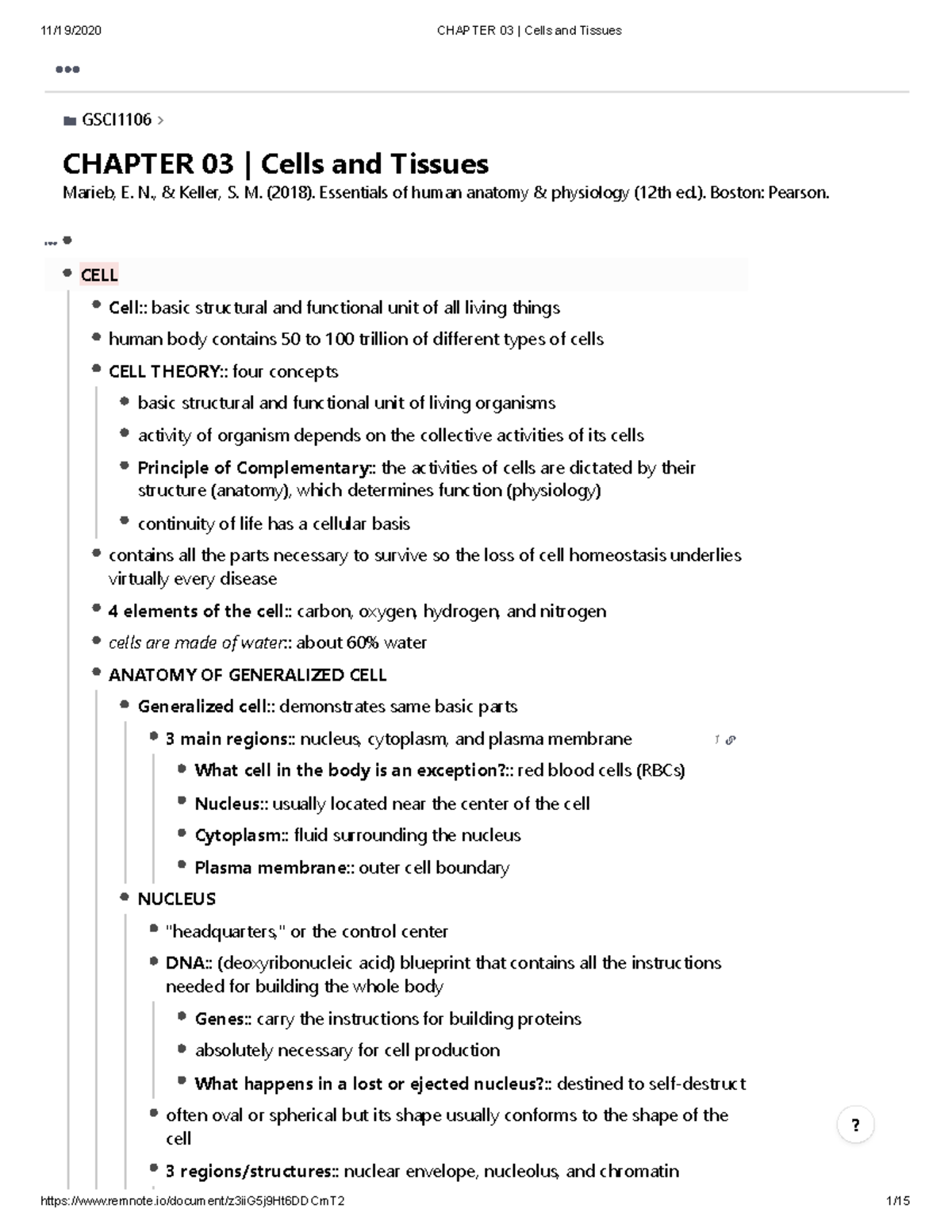 Chapter 03 Cells and Tissues - GSCI CHAPTER 03 | Cells and Tissues ...