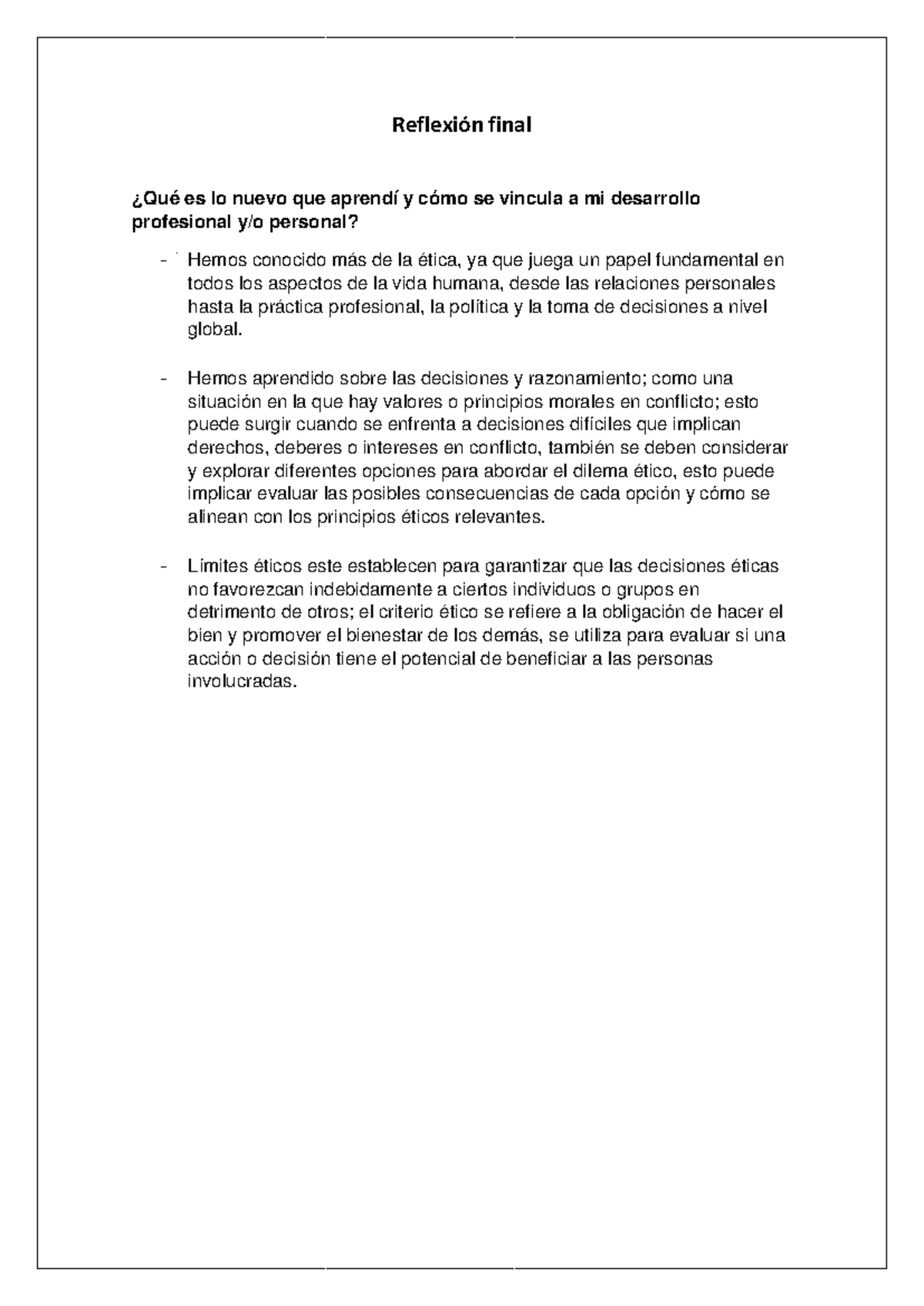 Semana 02-Reflexion final - Reflexión final ¿Qué es lo nuevo que ...