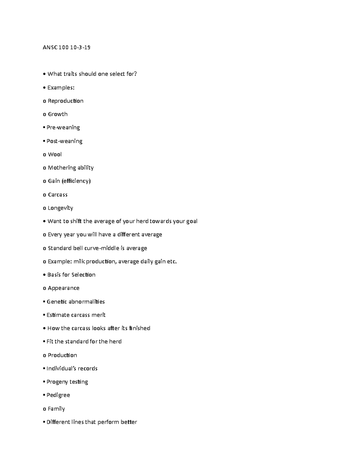 ANSC 100 Exam 2 - Animal science notes for the second exam - ANSC 100 ...