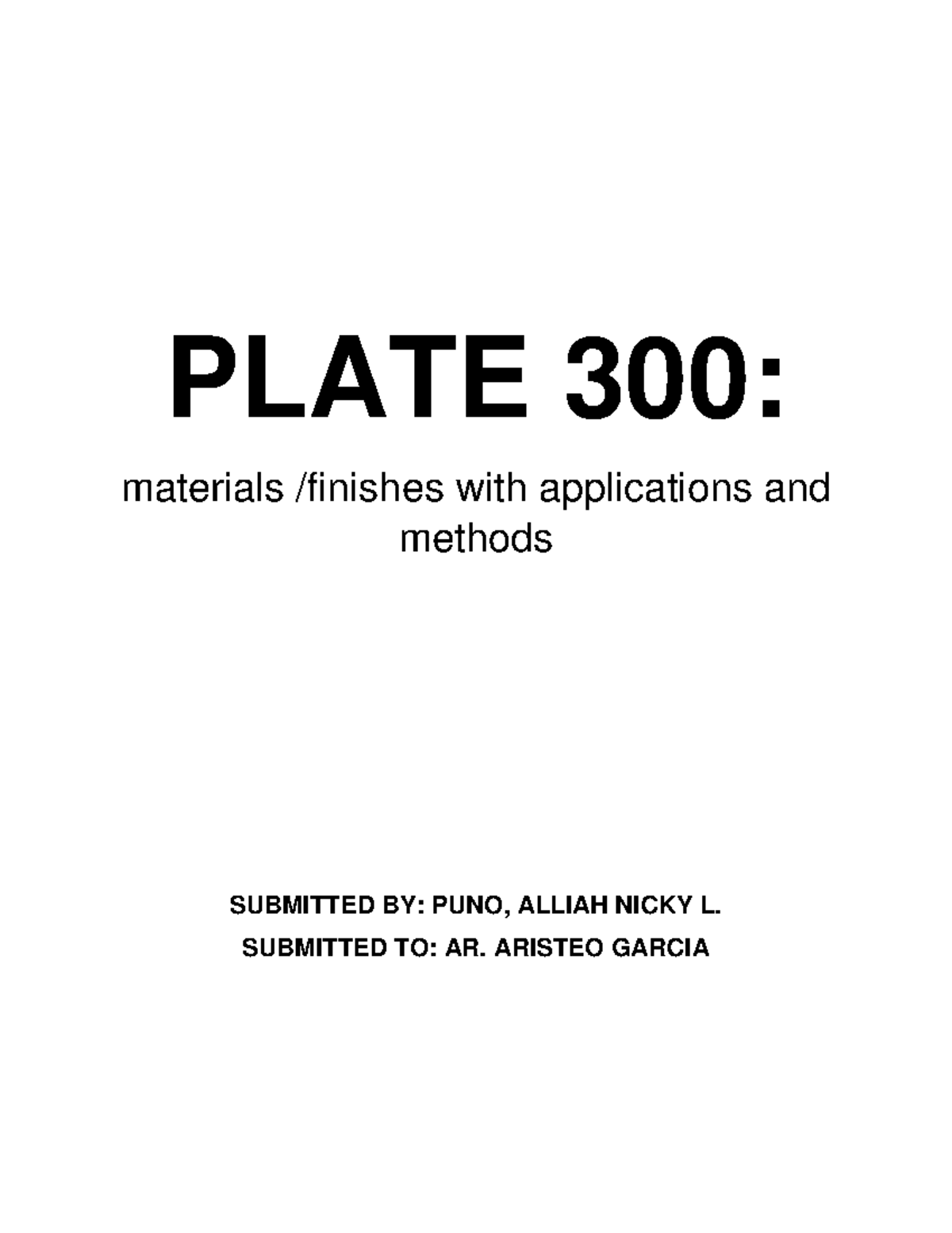 Plate-300 BUILDING TECH - PLATE 300: materials /finishes with ...