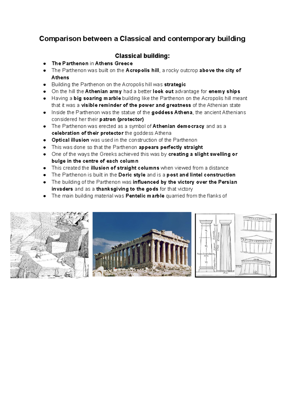 Classical and contemporary architecture - Comparison between a ...