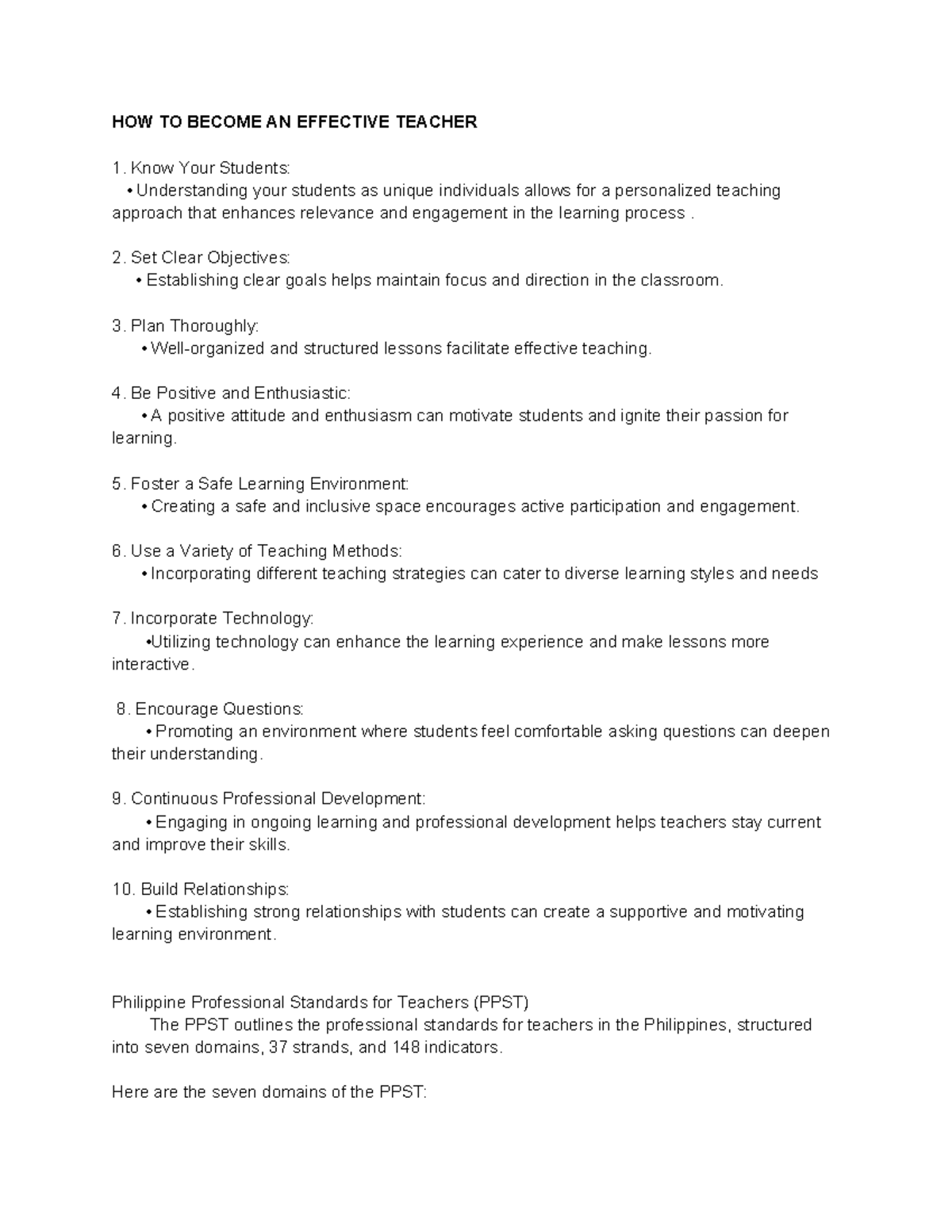 Untitled-document-1 - hmmm - HOW TO BECOME AN EFFECTIVE TEACHER Know ...