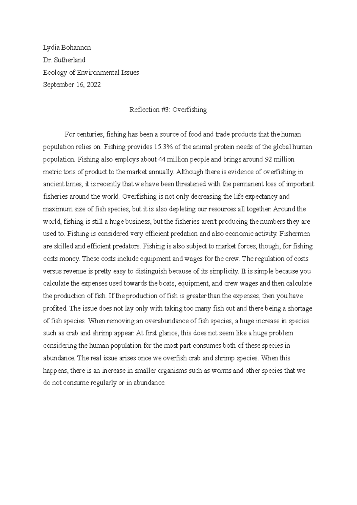 Reflection #3 - This is a description of a specific chapter in the book ...