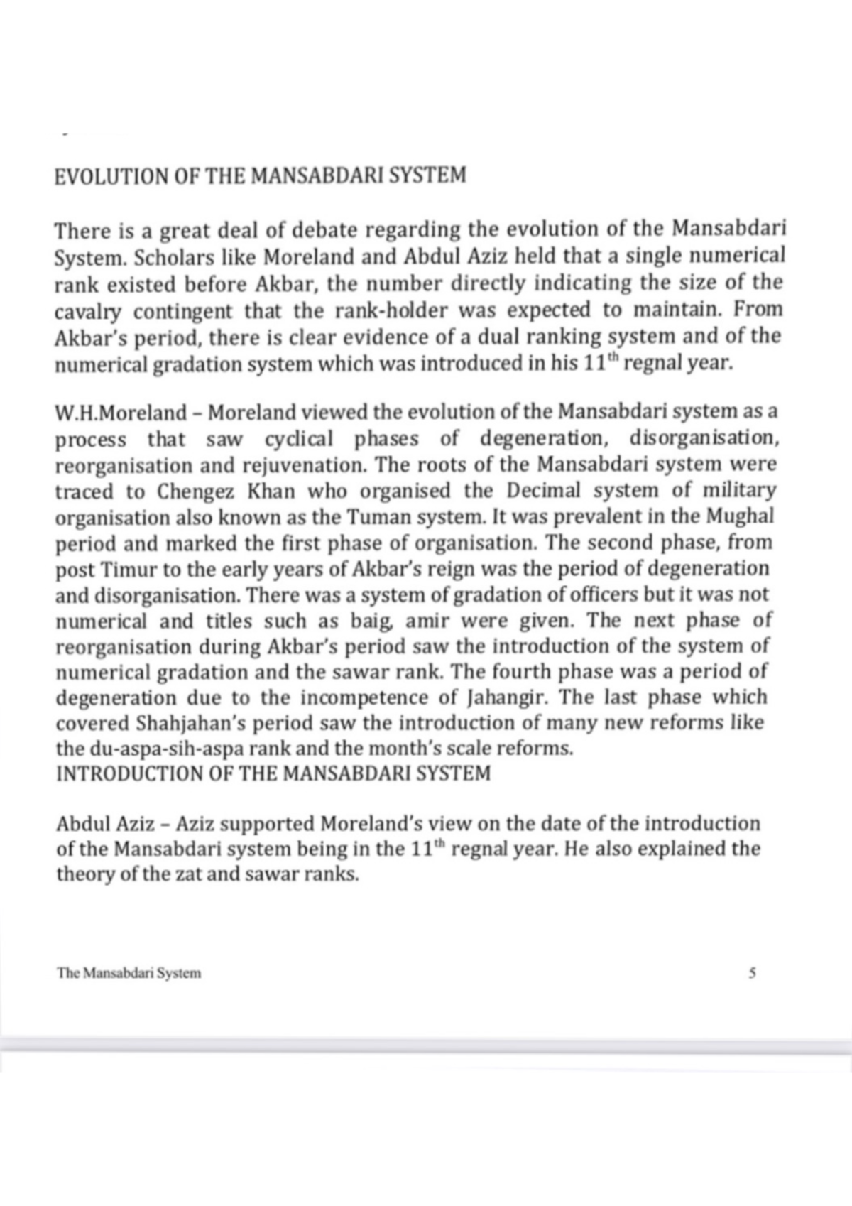 Mansab - Important - EVOLUTION OF THE MANSABDARI SYSTEM There is a ...