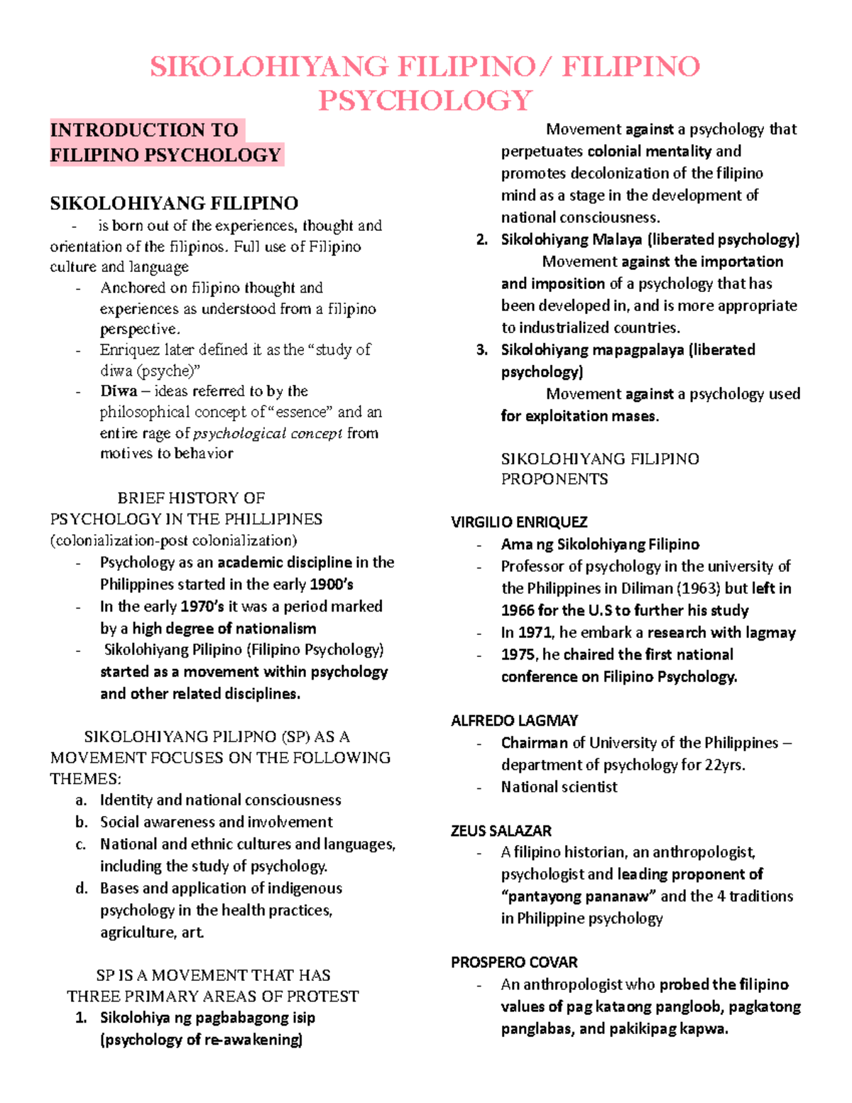 Finals-filpsy - PSYCHOLOGY INTRODUCTION TO FILIPINO PSYCHOLOGY ...