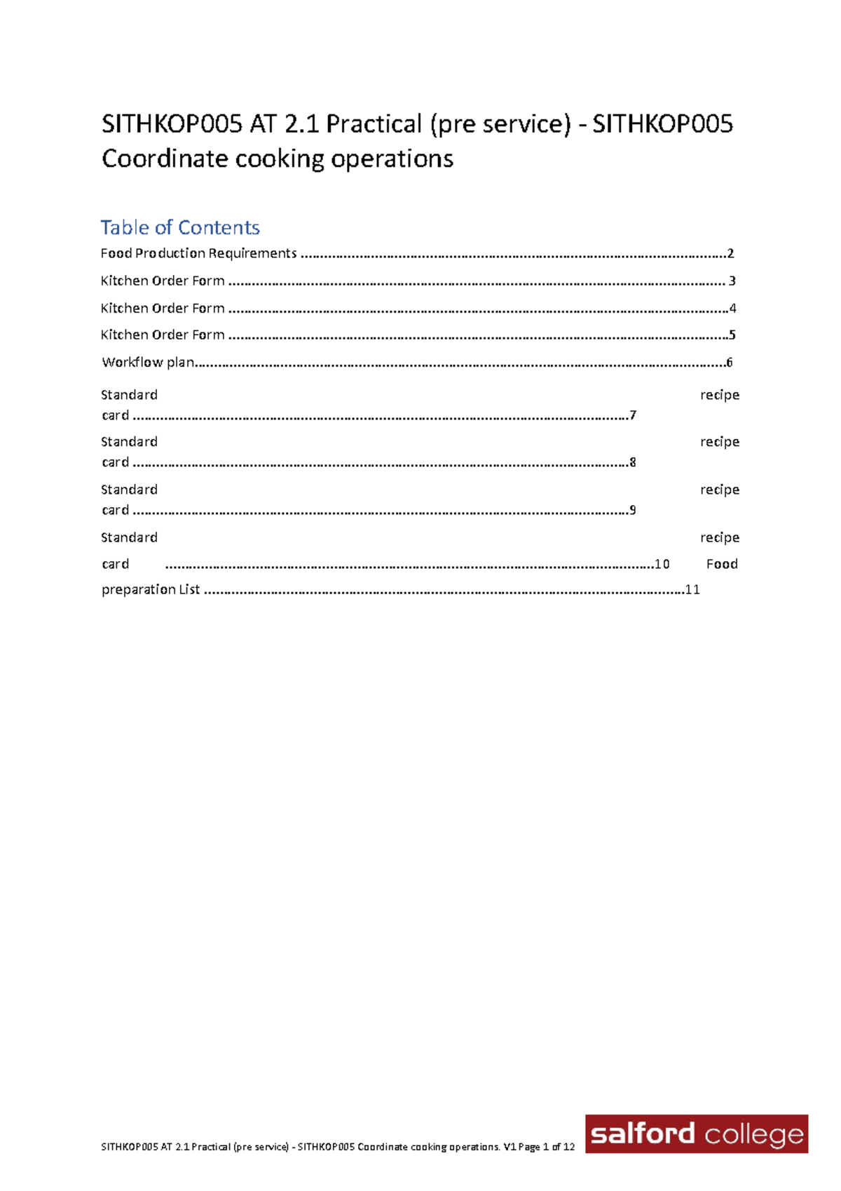 3 and 4 - Assignment 10 -2023 - SITHKOP005 AT 2 Practical (pre service ...