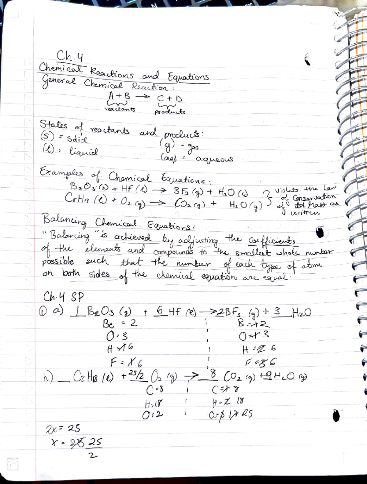 Chem ch4 Sg - Ch 4 Notes for study guide with sample problems - CHM2045 ...
