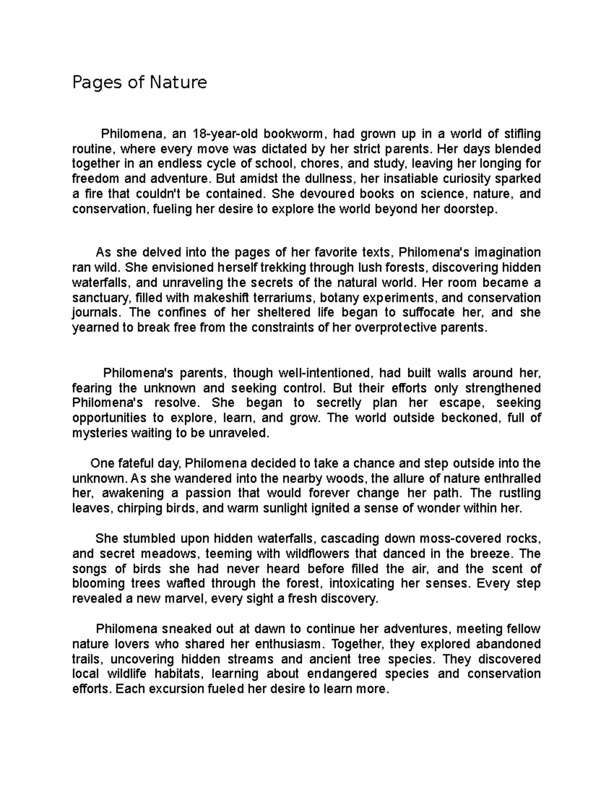 Sam-short-story - N/A - Pages of Nature Philomena, an 18-year-old ...