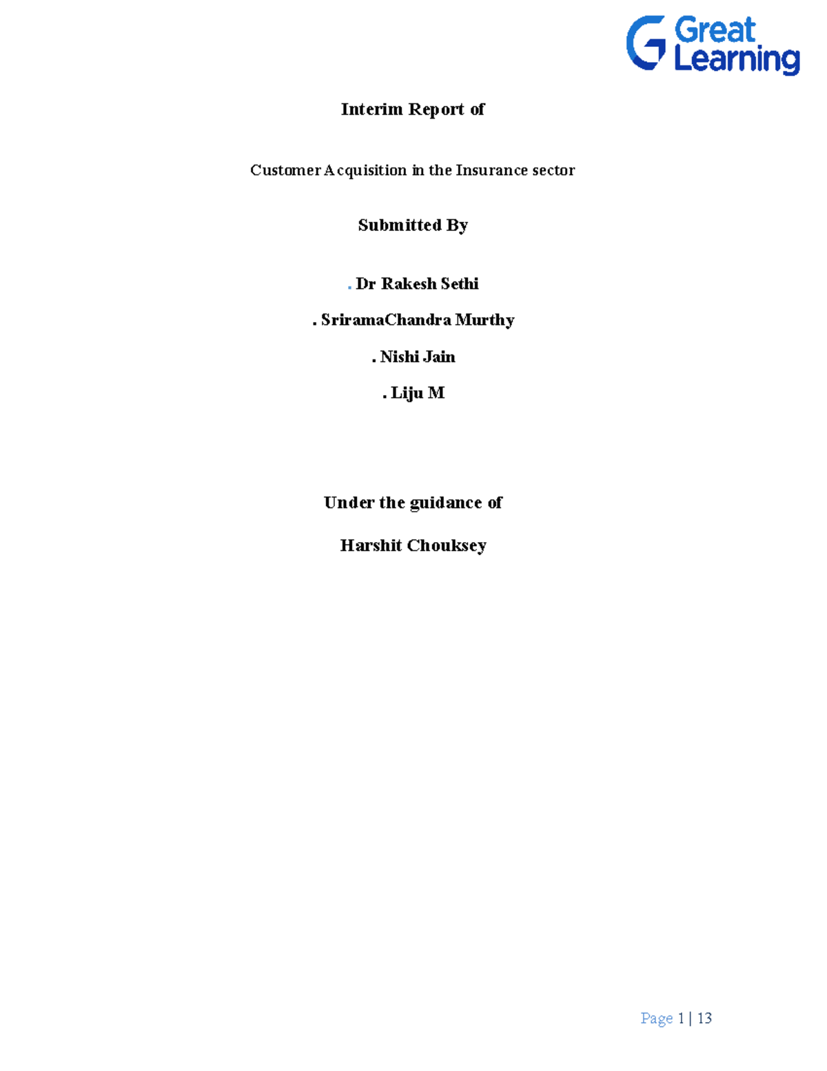 Capstone+Interim+Report.docx - Interim Report of Customer Acquisition ...