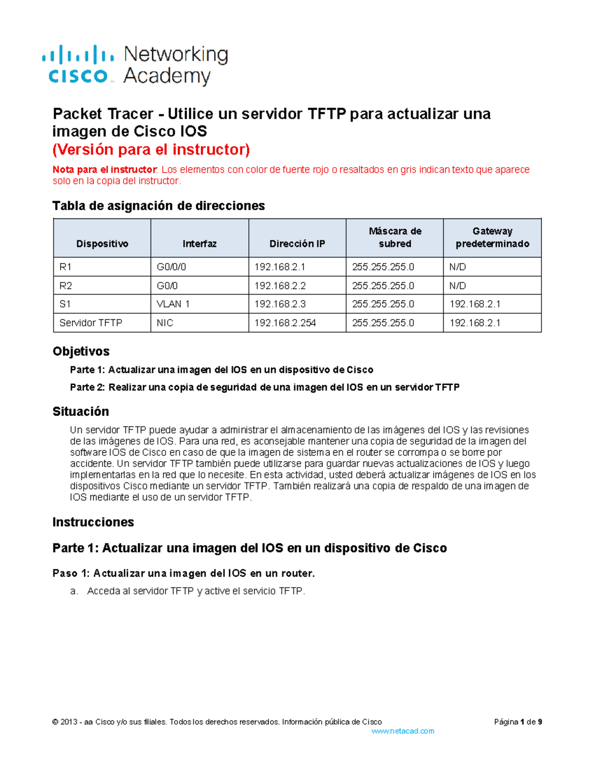 10 7 6 Packet Tracer Use A Tftp Server To Upgrade A Cisco Ios Image