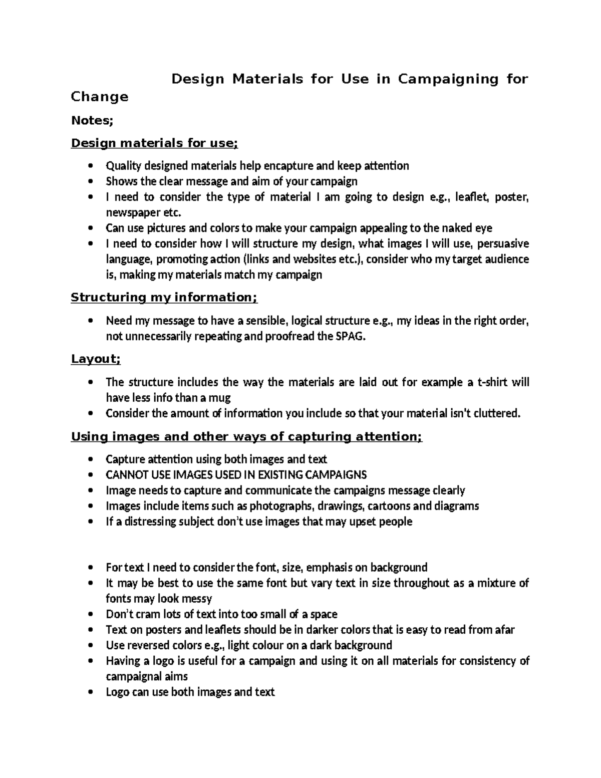 AC 3.2- class notes - Design Materials for Use in Campaigning for ...