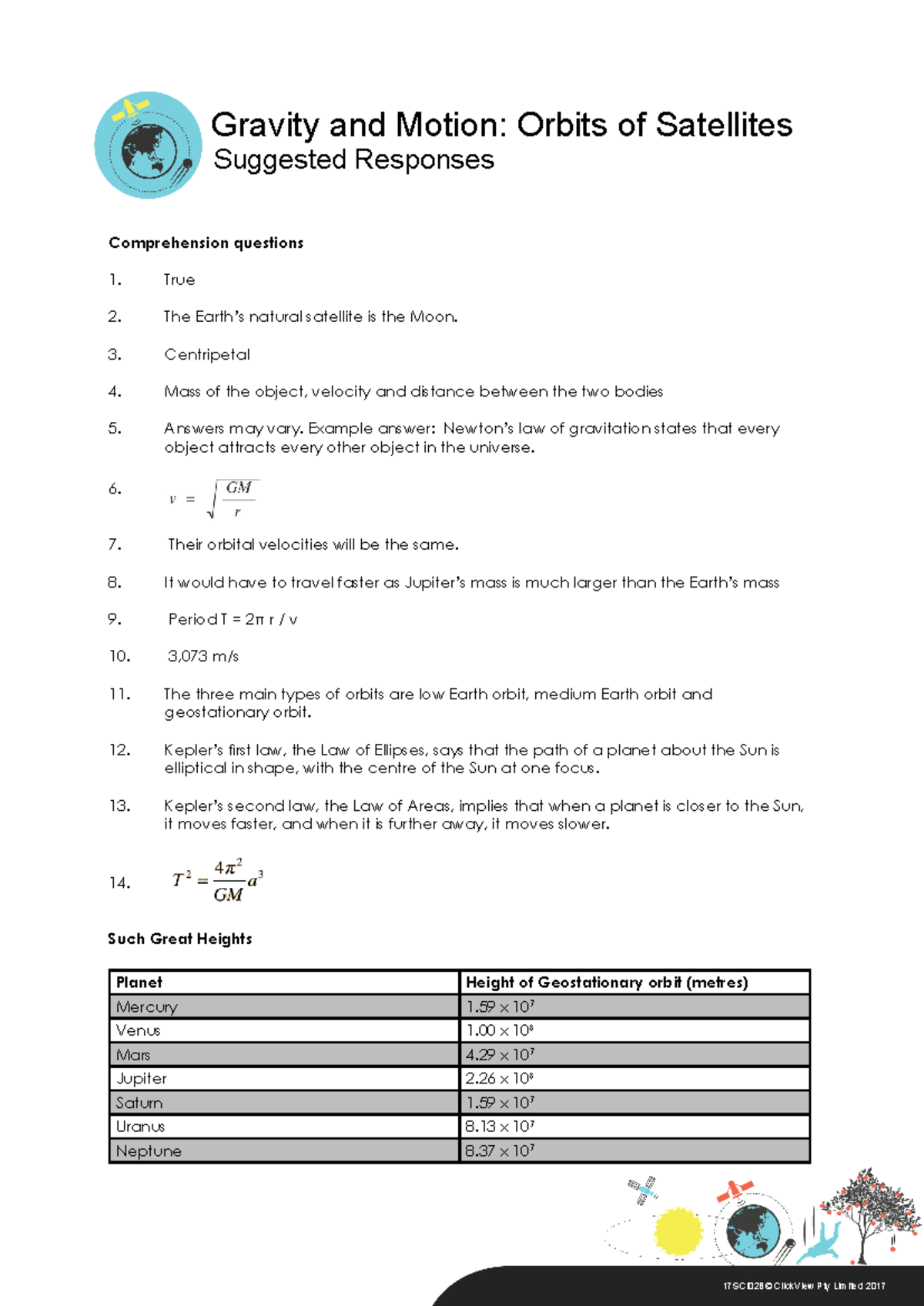 Suggested Responses - Gravity and Motion: Orbits of Satellites 17SCI02B ...