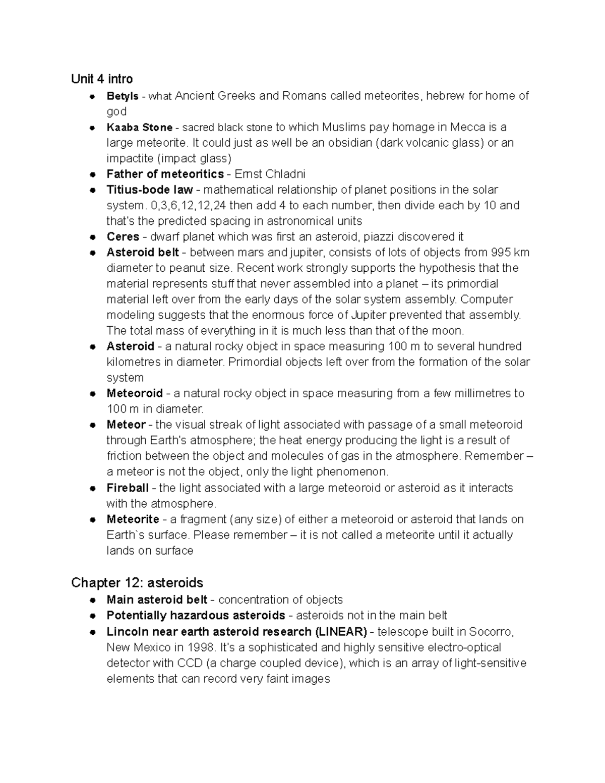 Astro 1086 final exam bolded words - Unit 4 intro Betyls - what Ancient ...