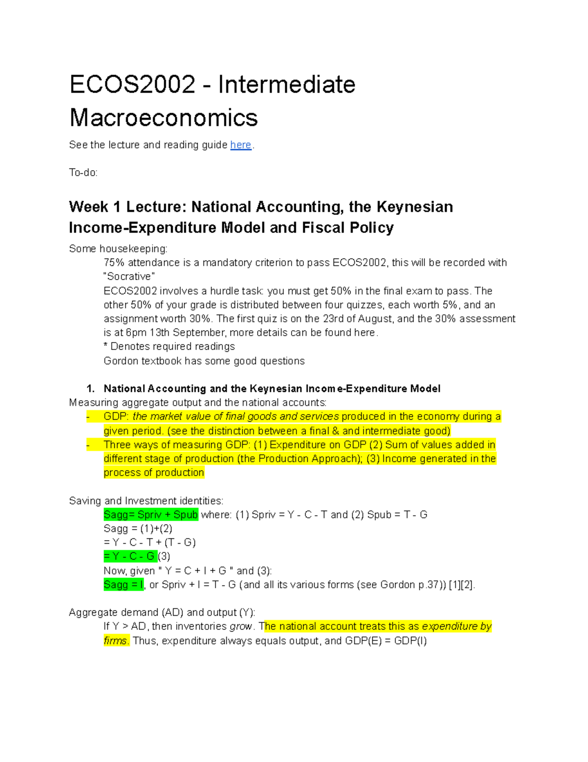 ECOS2002 - Intermediate Macroeconomics - ECOS2002 - Intermediate Macroeconomics See the lecture ...