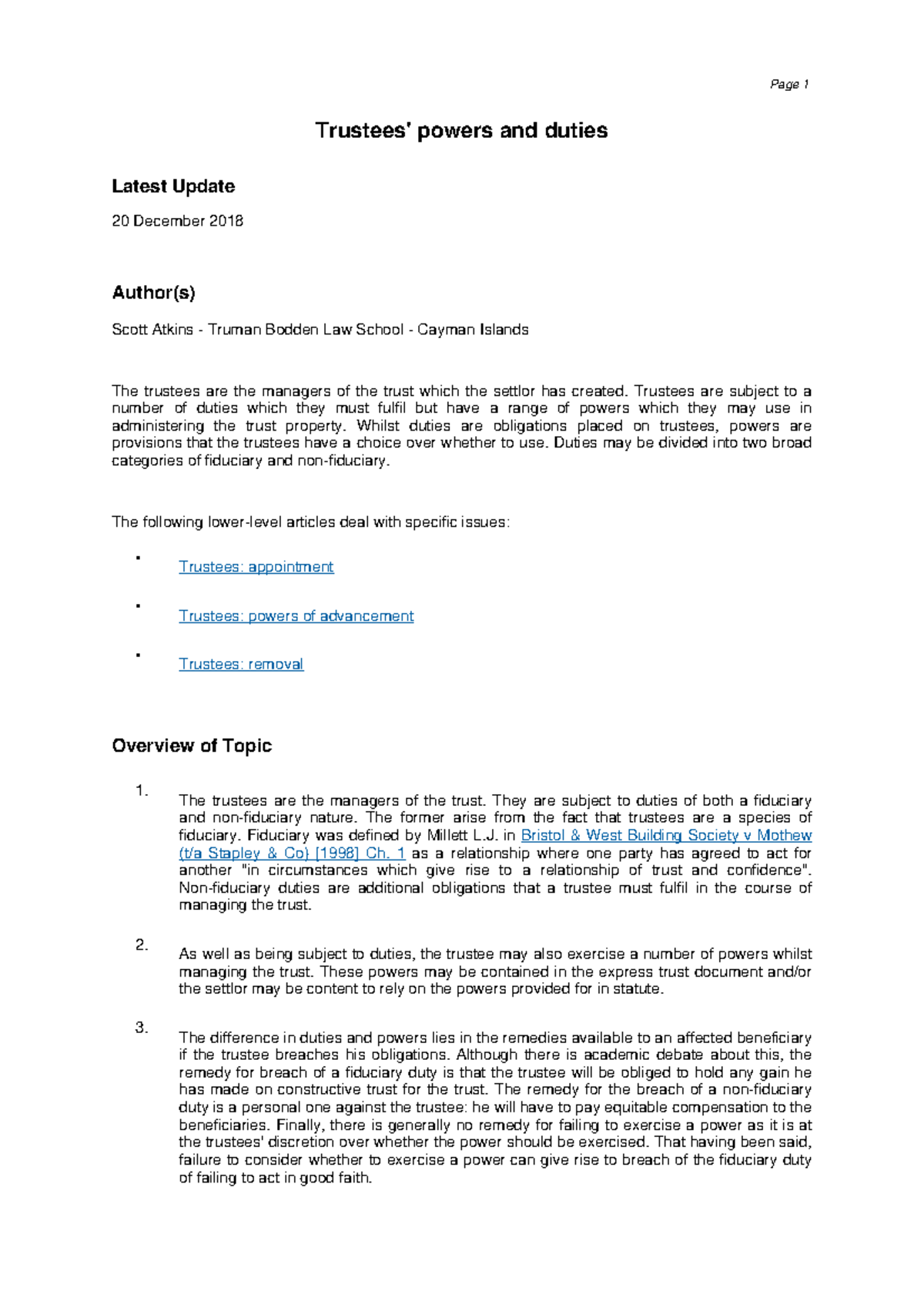 Trustees' powers and duties - Trustees' powers and duties Latest Update ...