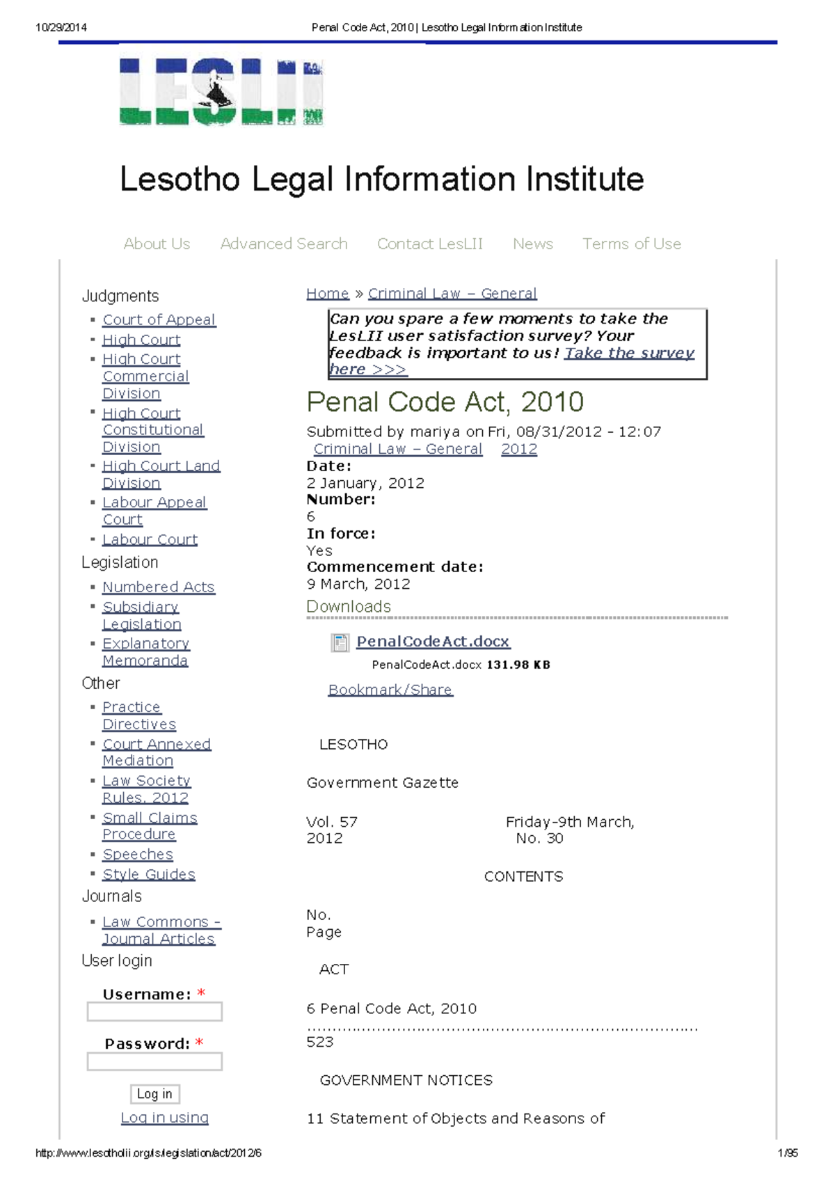 Lesotho-Penal-Code - easy to read - About Us Advanced Search Contact ...