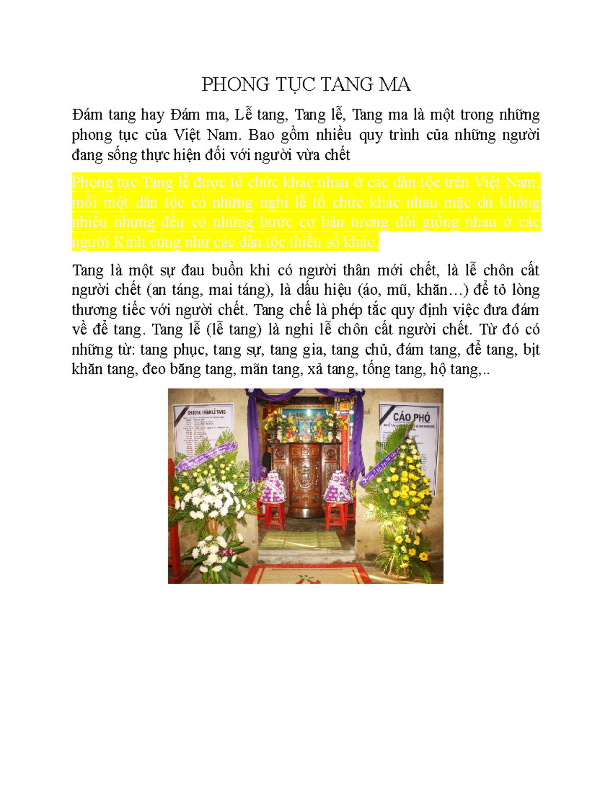 Phong TỤC TANG MA - :0 ahihi - PHONG TỤC TANG MA Đám tang hay Đám ma ...