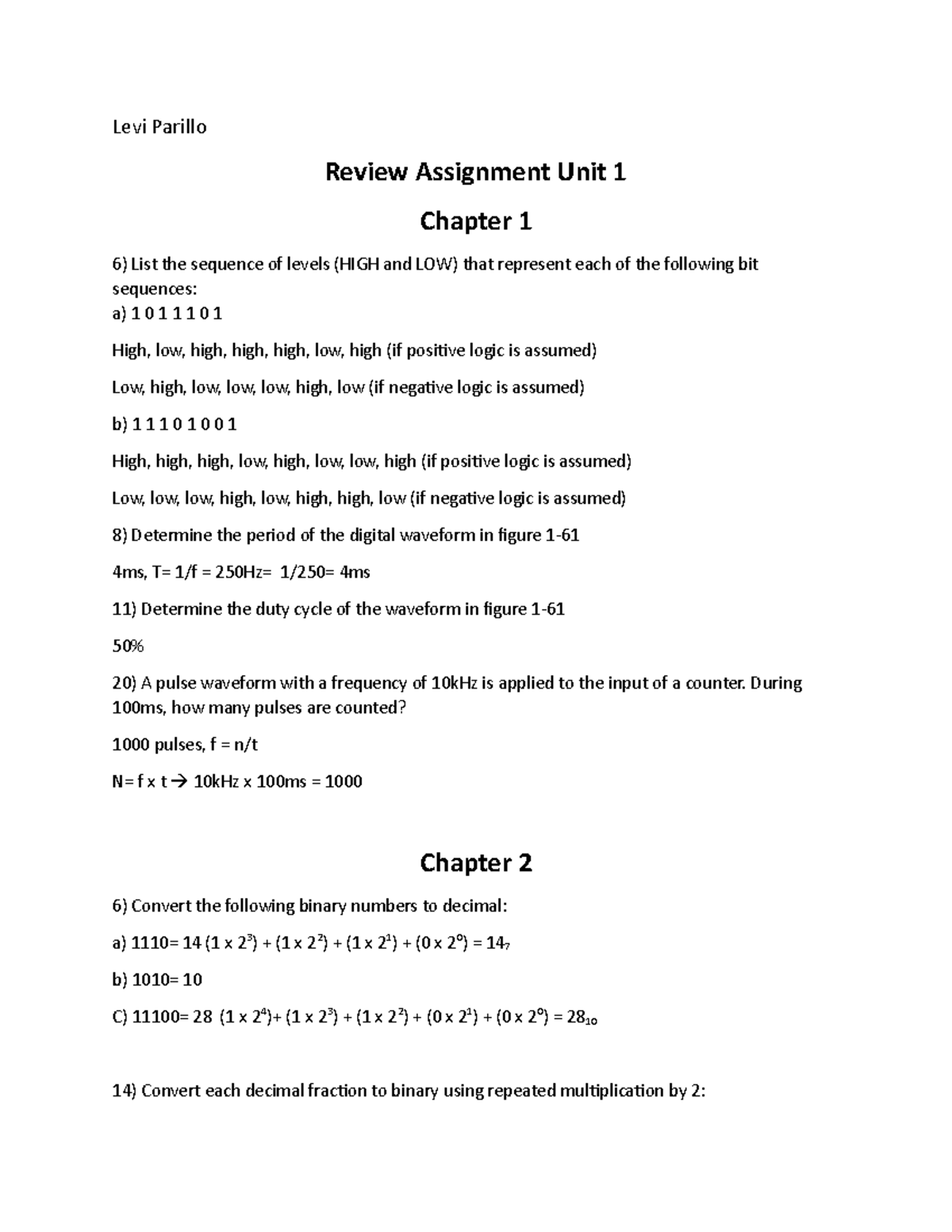Review Unit 1 - EET130 - ECPI University - Studocu