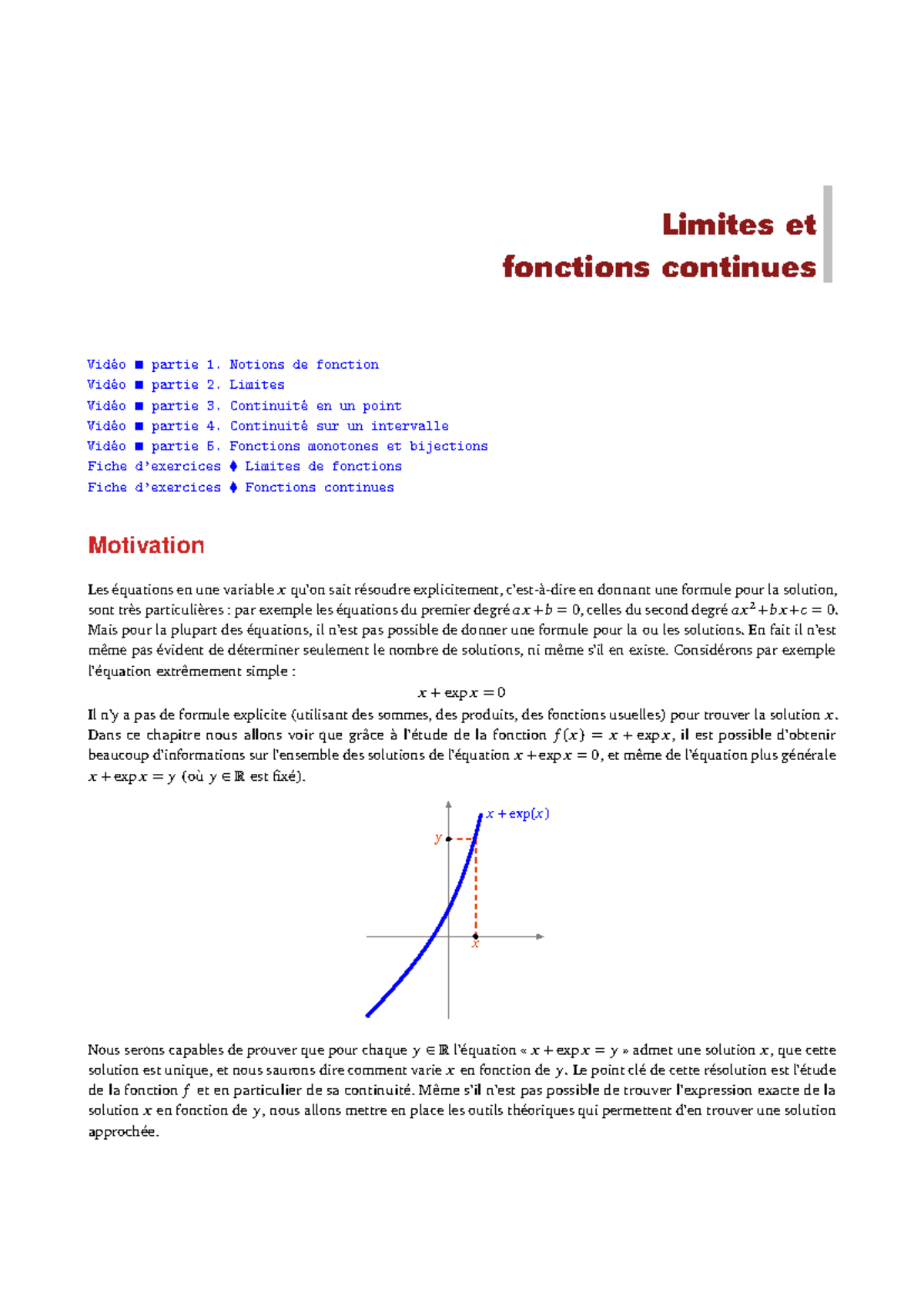 Limites et focntions exo7 - Limites et fonctions continues Vidéo Ñ ...