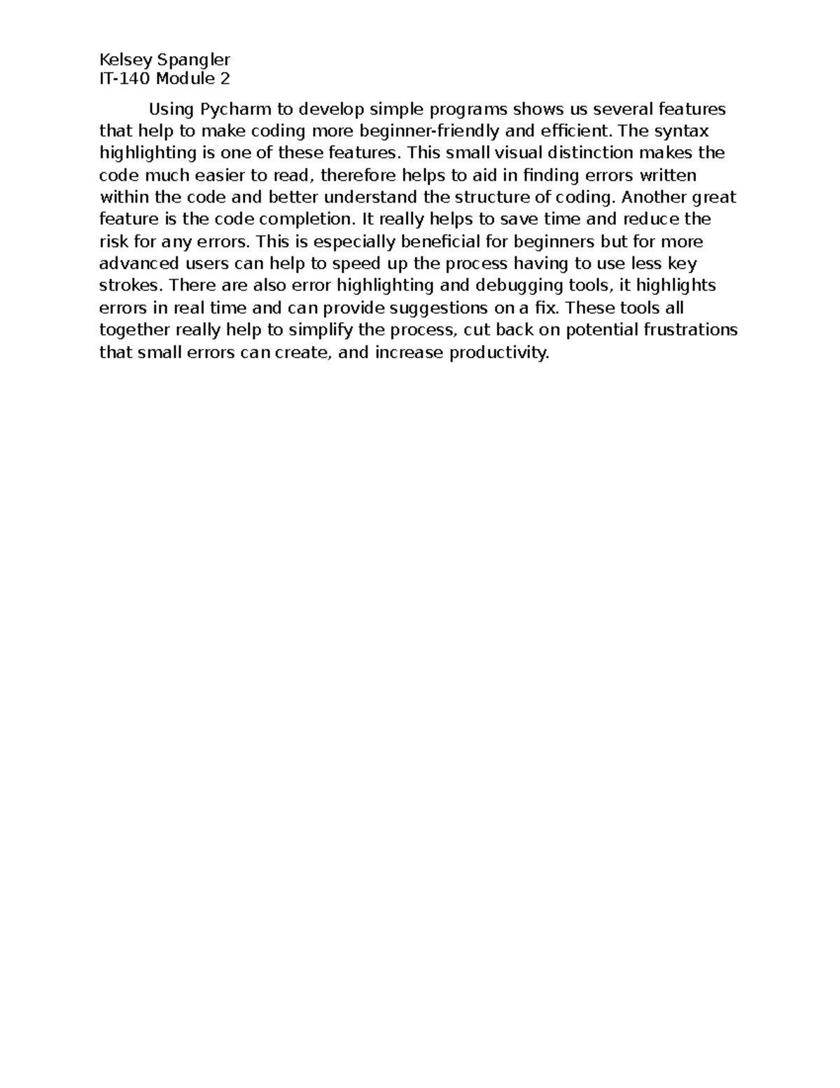 IT140 Module 2 - Kspangler - Kelsey Spangler IT-140 Module 2 Using ...