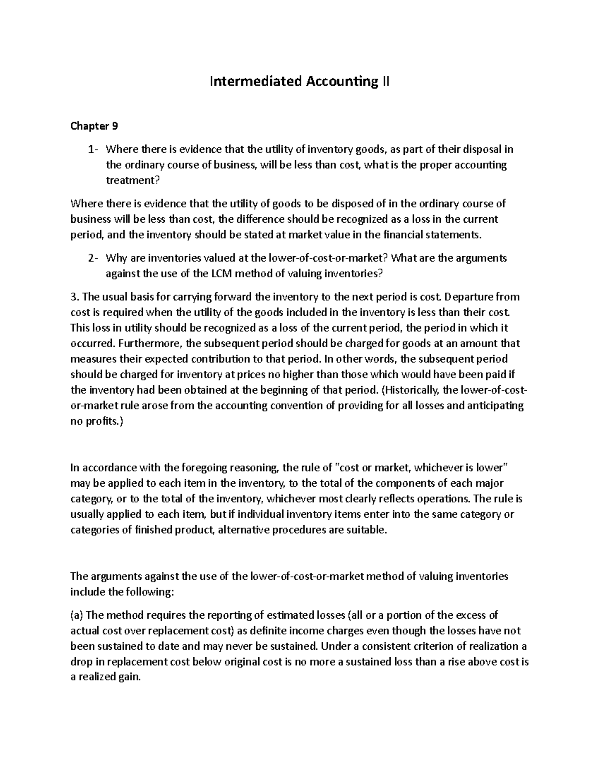 Intermediated Accounting II - Intermediated Accounting II Chapter 9 1 ...