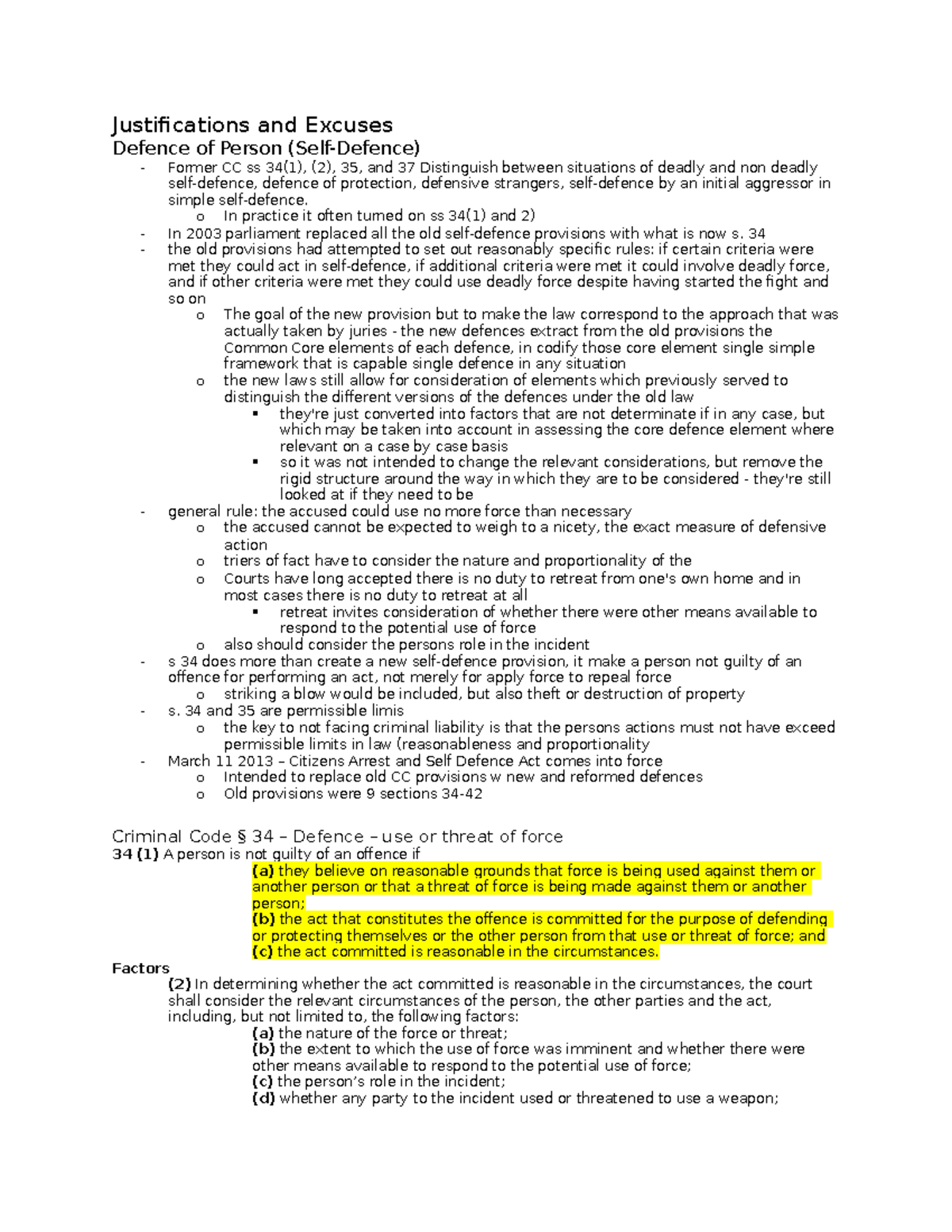 Justifications and Excuses - Justifications and Excuses Defence of ...