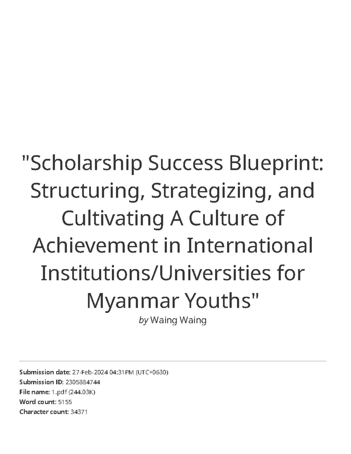 "Scholarship Success Blueprint Structuring, Strategizing, and ...