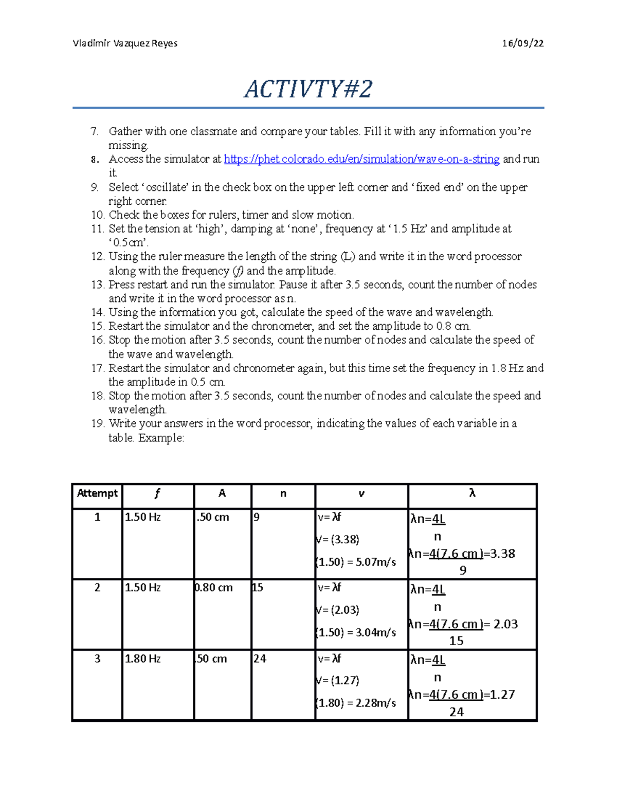 Activity 2 matter and energy 2 - Vladimir Vazquez Reyes 16/09/ ACTIVTY ...