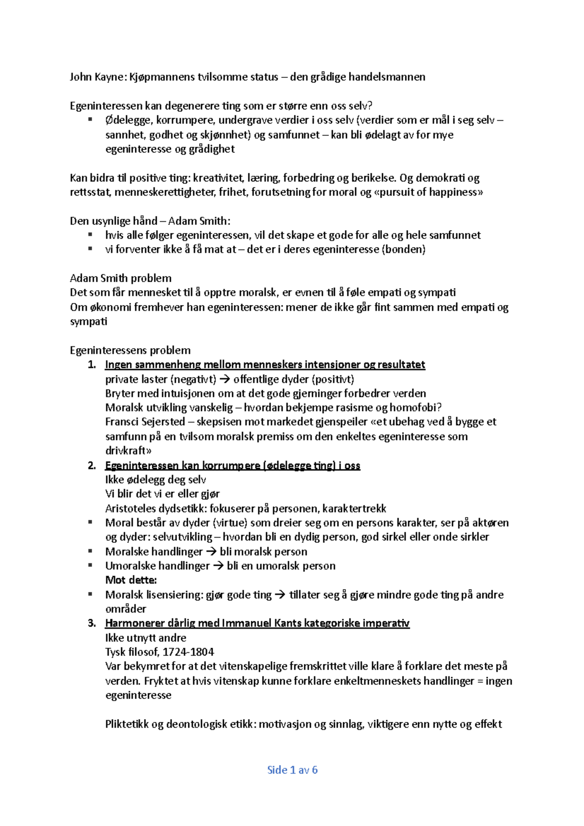 Egeninteressens problem + løsning - John Kayne: Kjøpmannens tvilsomme ...