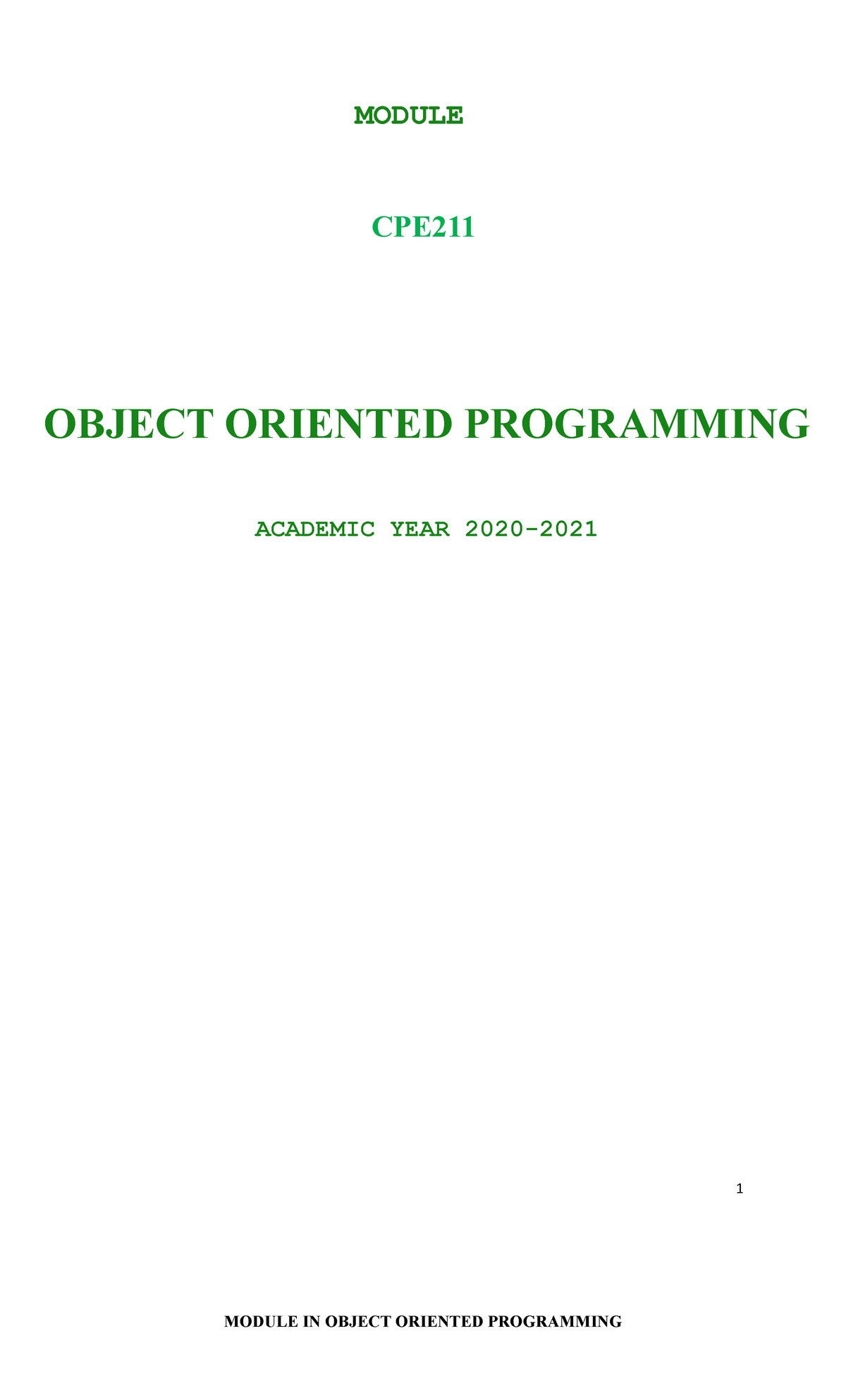 Oop Week3 Quiz That Can Help To Review Module Cpe Object Oriented Programming Academic Year 8007