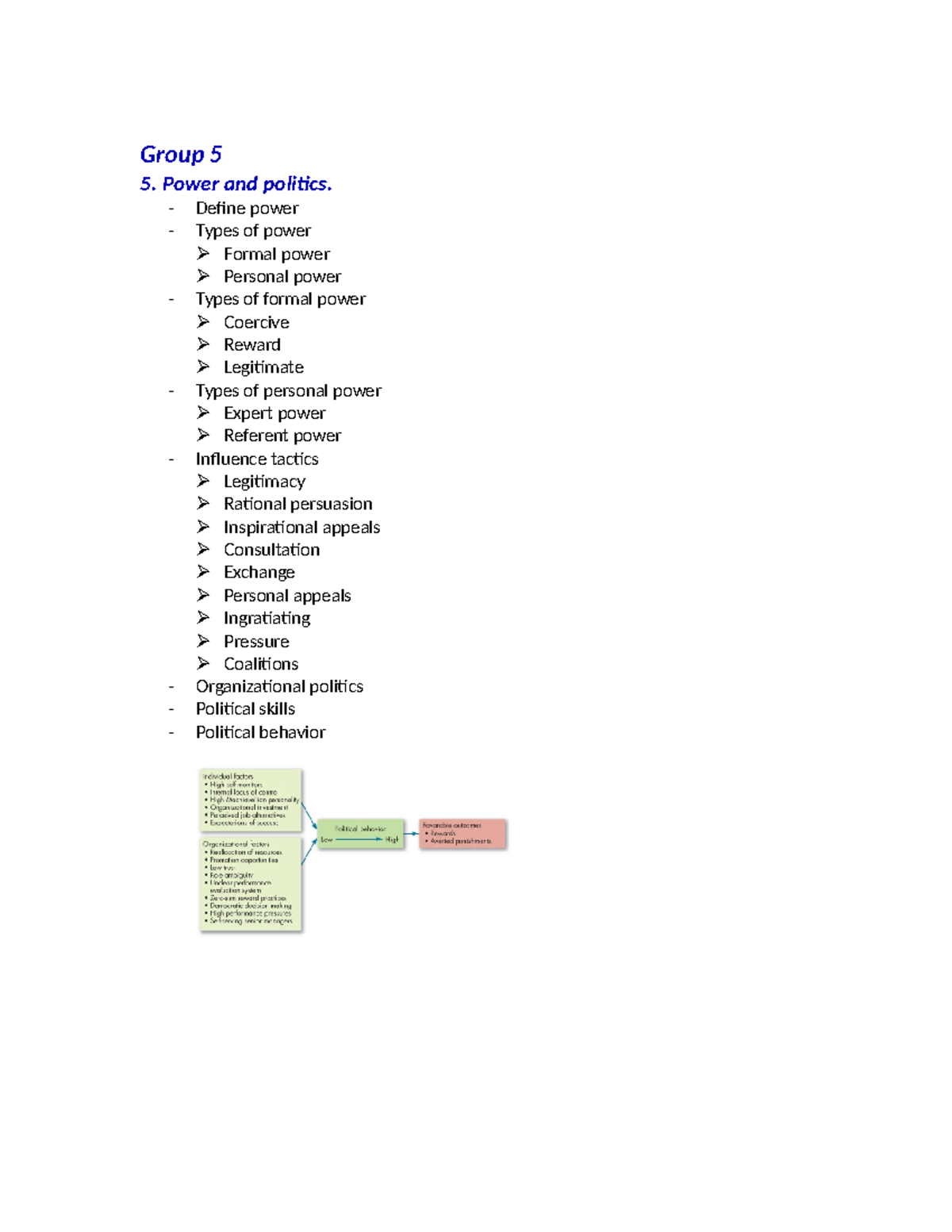 G5 Power and Politics - Group 5 5. Power and politics. - Define power ...