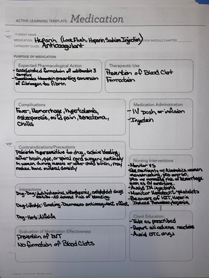 Insulin - ATI MED TEMPLATE - ACTIVE LEARNING TEMPLATE: Medication ...