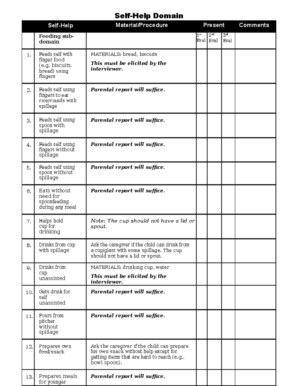 ECCD Checklist - qwertyuiop - Self-Help Domain Self-Help Material ...