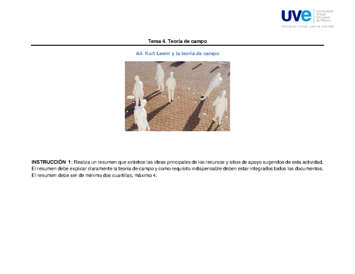 Teoria del campo - Tema 4. Teoría de campo A4. Kurt Lewin y la teoría ...